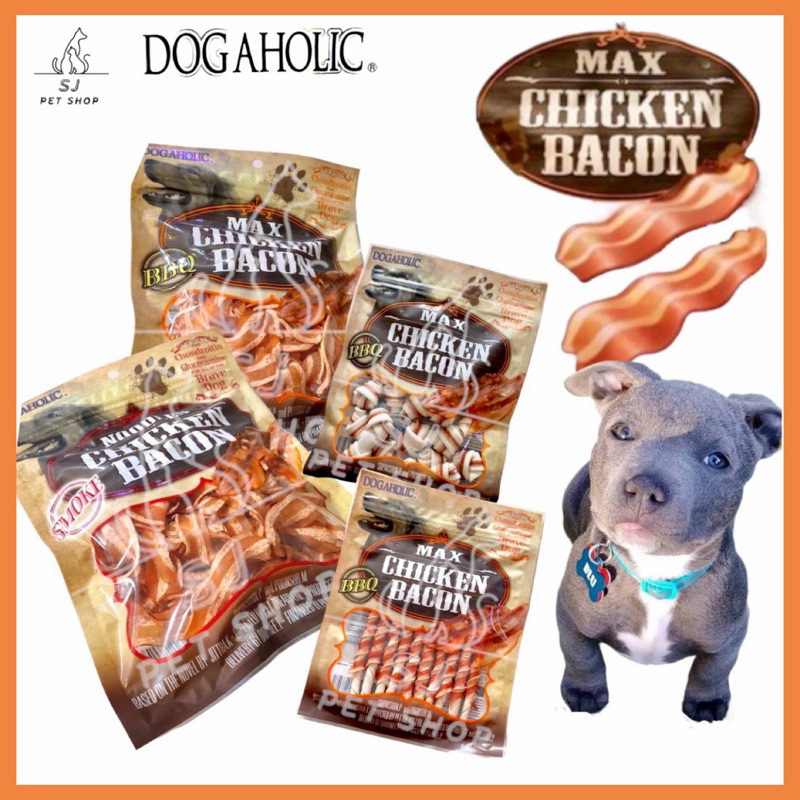 ส่งไว🚀MAX CHICKEN BACON ขนมสุนัขชนิดเบคอน | Shopee Thailand
