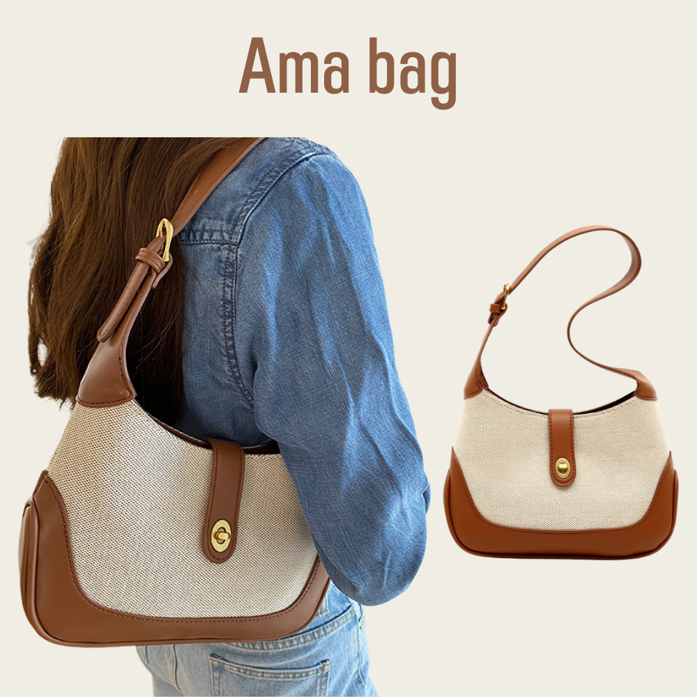 (พร้อมส่ง) Ama bag สไตล์วินเทจหนังสวย ดีเทลปัง รุ่นนี้ดีมากการันตีได้ ...