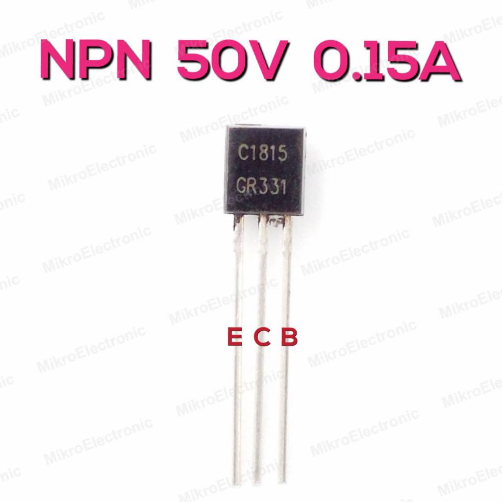ทรานซิสเตอร์ NPN C1815 (2SC1815) 50V 0.15A High Hfe Linearity for Audio ...