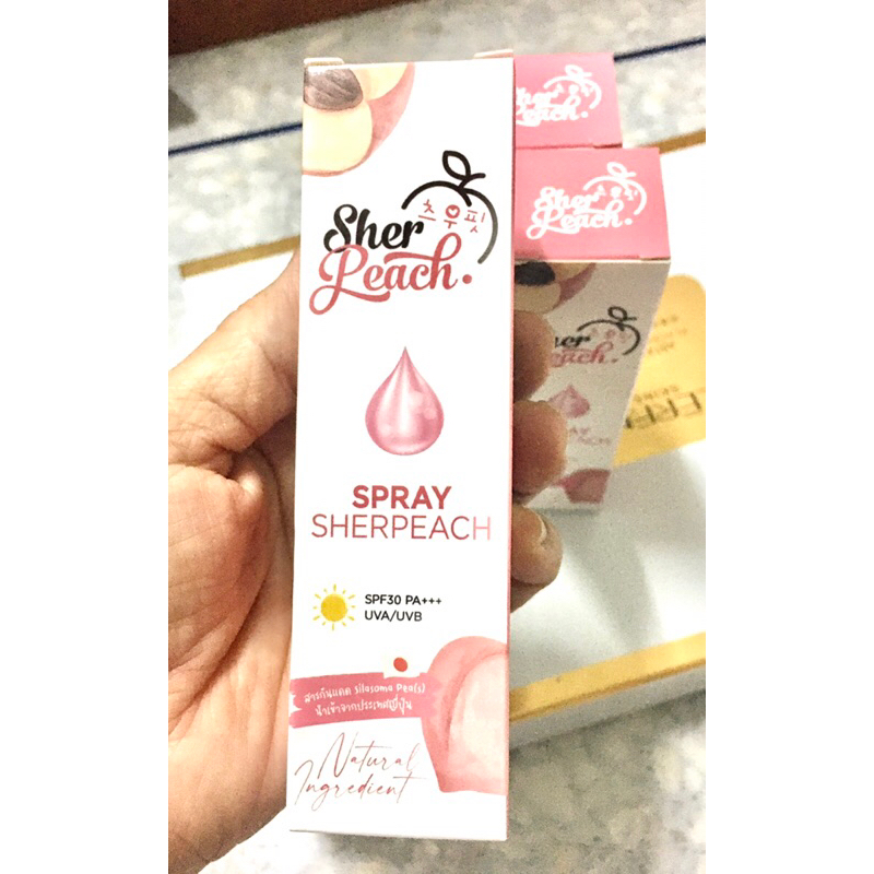 Sher Peach Spray สเปรย์น้ำแร่ เชอพีช กันแดด SPF 30PA+++ | Shopee Thailand