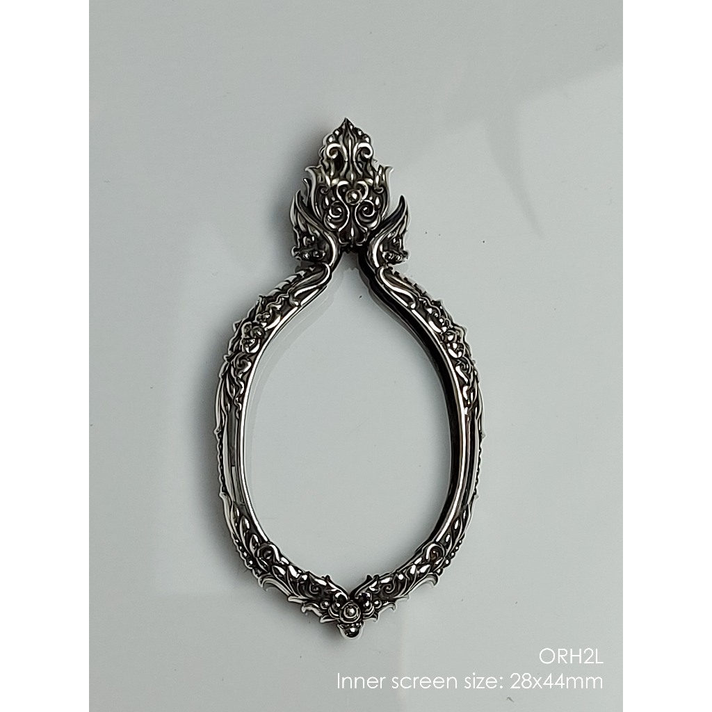 ORH2LSilver925 Oval Silver925 amulet casing inner size 28x44mm กรอบพระ ...