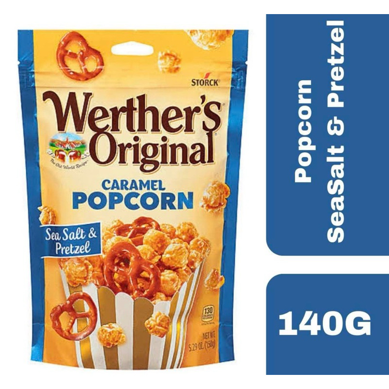 Werther’s Original Caramel Popcorn Sea Salt and Pretzel 140g++ เวเธอร์ ออริจินอล คาราเมล ป๊อปคอร ...