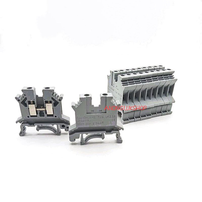 1ชิ้น 👉👉 UK-2.5B UK2.5 Terminal Block เทอร์มินอลยึดราง 32A 800V ความหนา ...