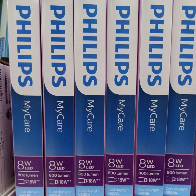 (ยกลัง10หลอด)แท้100% LED PHILIPS ECO FIT 8 W/DAYLIGHT 800LM. สว่างปกติ ...