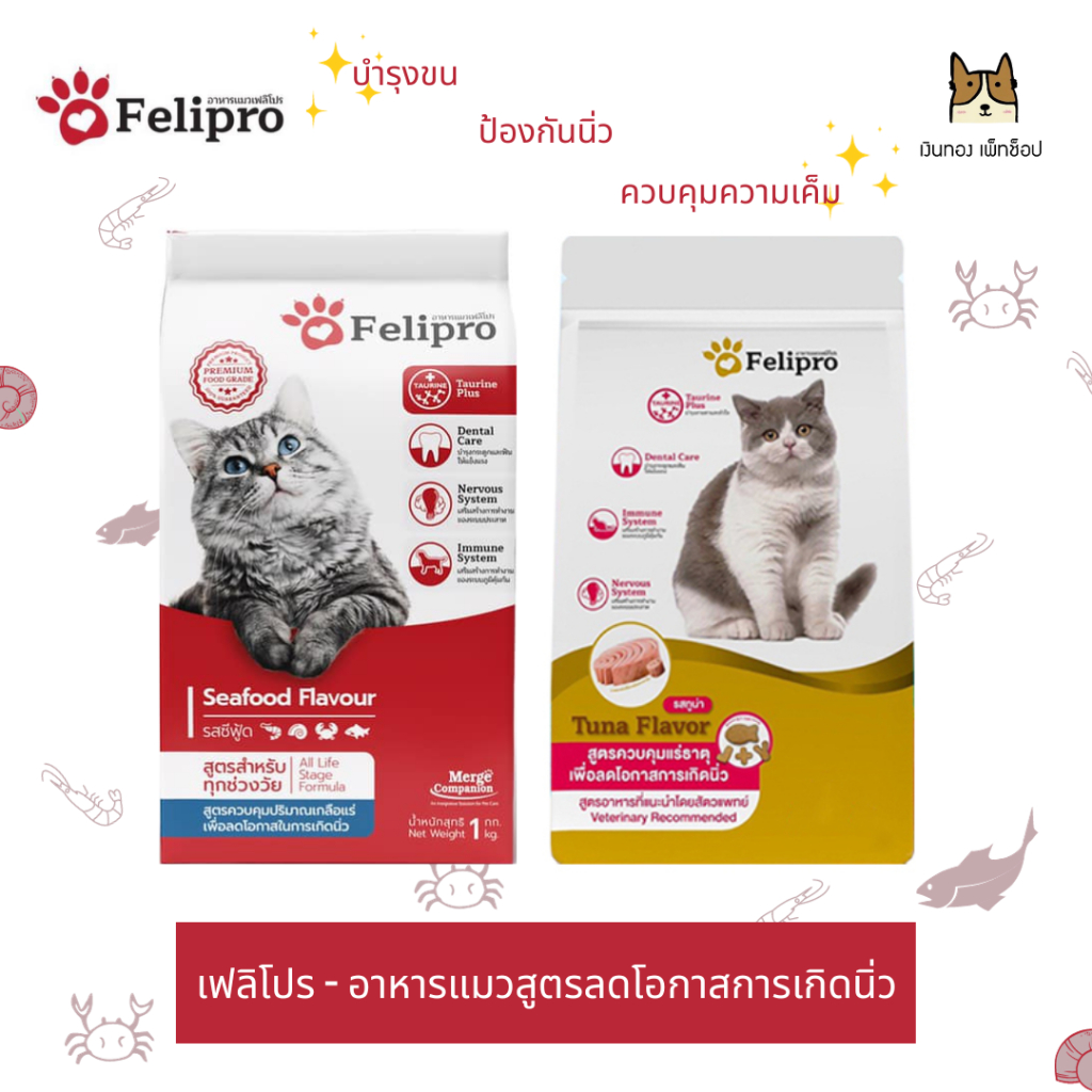 Felipro เฟลิโปร อาหารแมว ป้องกันนิ่ว บำรุงขน ขนาด 1 กิโลกรัม | Shopee ...