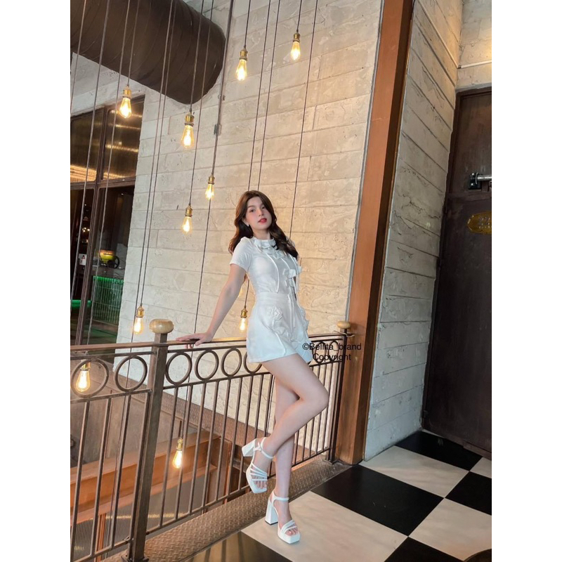 MYT x BELLITA BRAND : [BT163] : เซ็ทกางเกงเจ้าดอกไม้สีขาว | Shopee Thailand