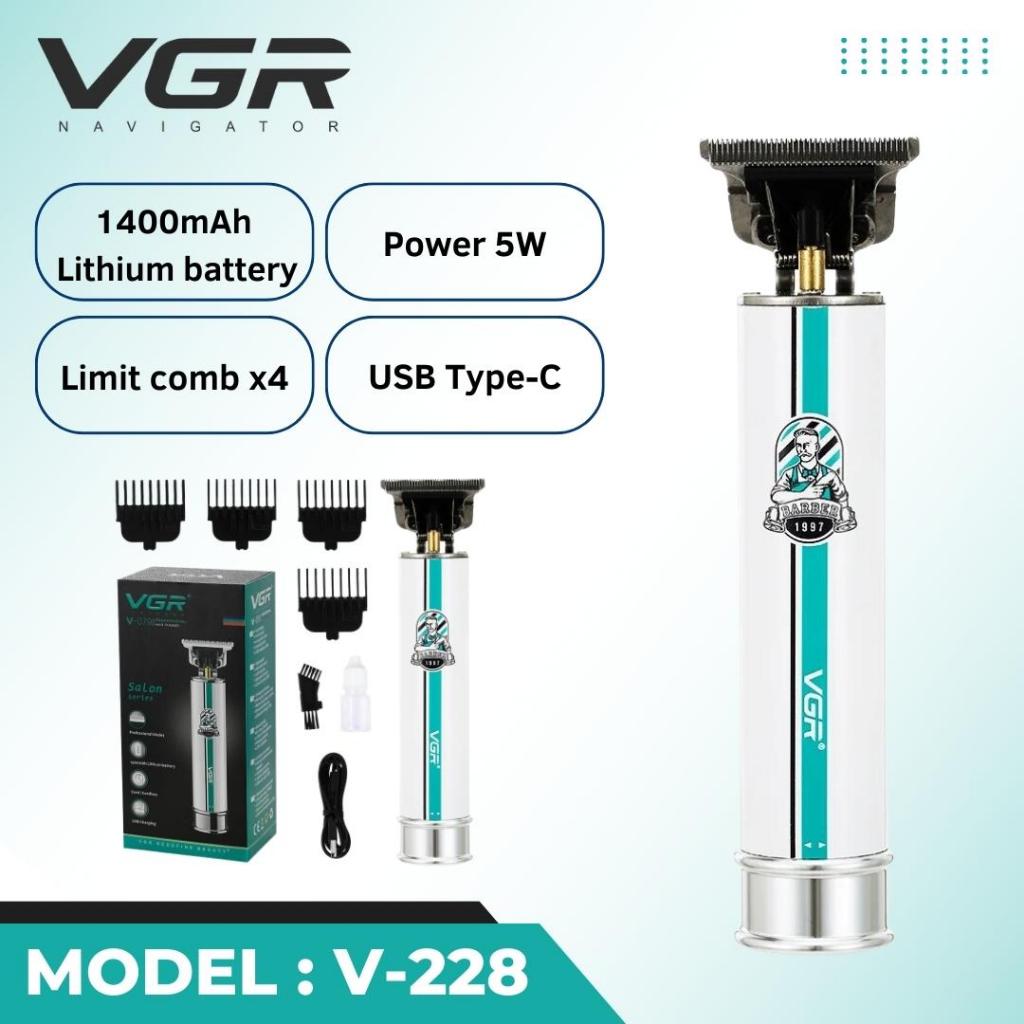VGR Professional Hair Trimmer ปัตตาเลี่ยนตัดแต่งทรงผมและหนวด เครา จอนแบบไร้สาย รุ่น V-079 ...