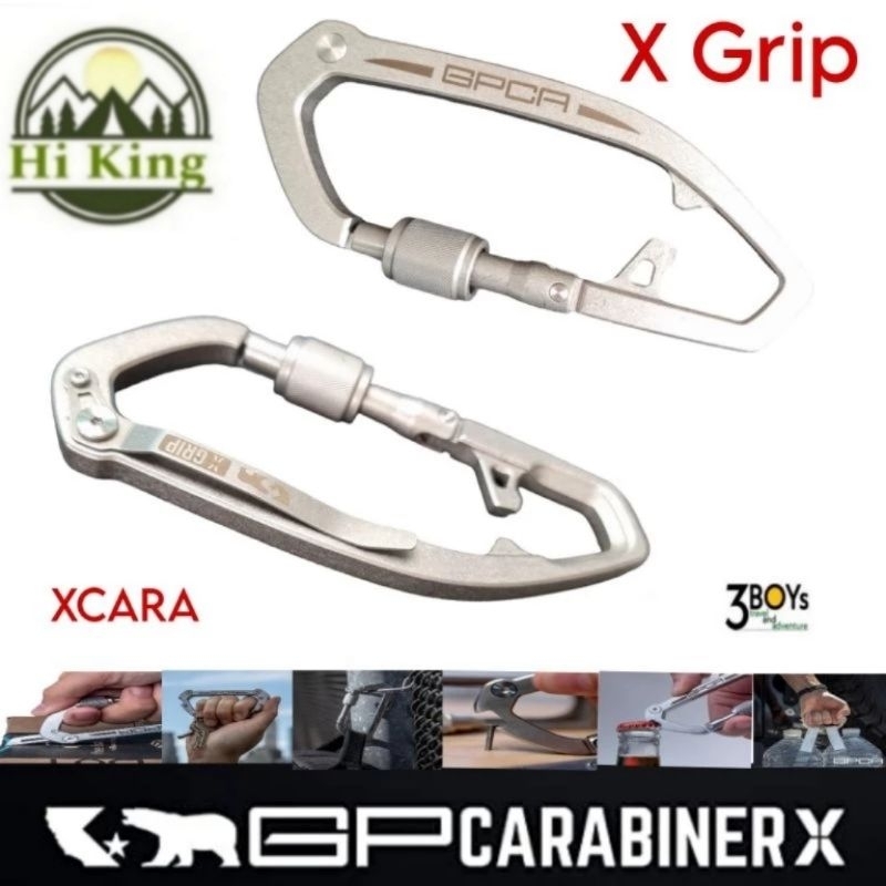 พวงกุญแจ คาราบิเนอร์ GPCA Carabiner ขนาดใหญ่ รุ่น X Grip ทำจาก Steel สีไทเทเนียม ชิ้นเดียว พร้อม ...