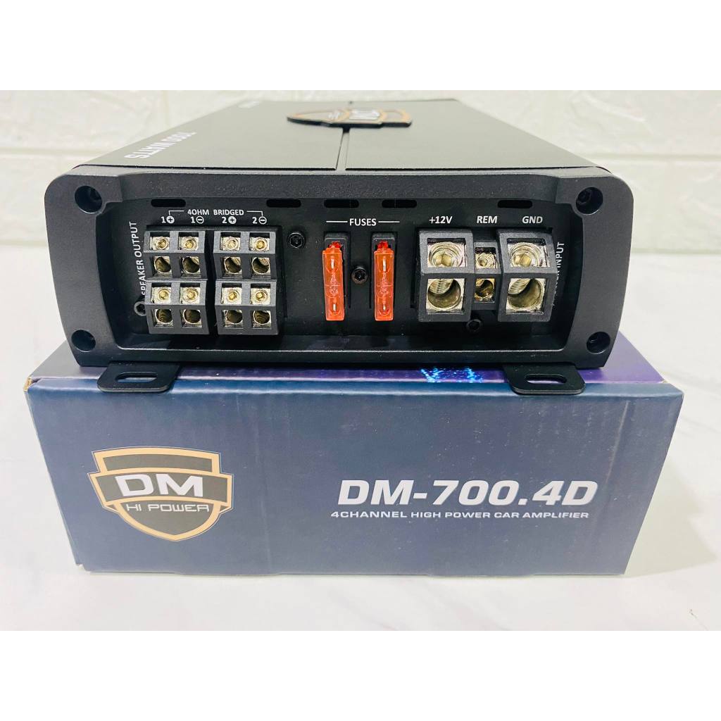 POWER DM-700.4D กำลังขับ 7000วัตต์ ขับกลาง 8ดอก แหลม 8ดอก ได้ CLASS D 4ch เครื่องเสียงรถยนต์ ...