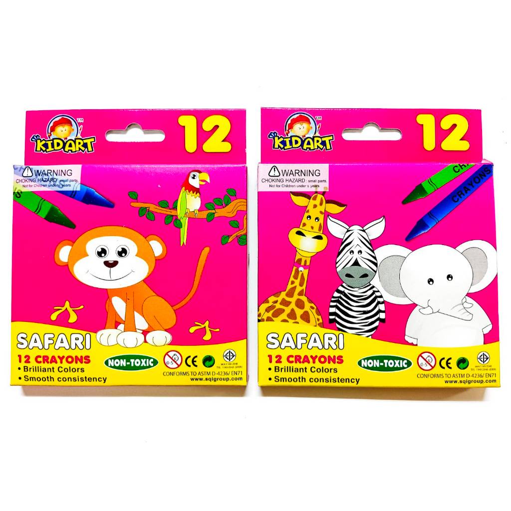 [♥สินค้าพร้อมส่ง♥]KIDART SAFARI 12 CRAYONS สีเทียน ไร้สาร (จำนวน 1 ...