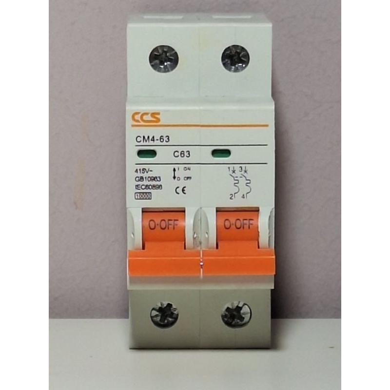 CCS เมนเบรกเกอร์เซอร์กิต 2P/ 10KA เกาะราง ขนาดแอมป์ 16, 63A ราคาต่อ1ชิ้น | Shopee Thailand