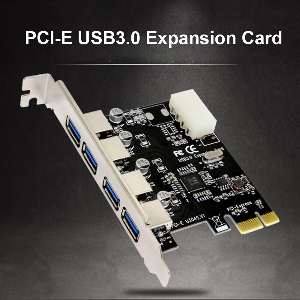 4 Port USB 3.0 PCI-E Expansion Card PCI Express PCIe USB 3.0 HUB ...
