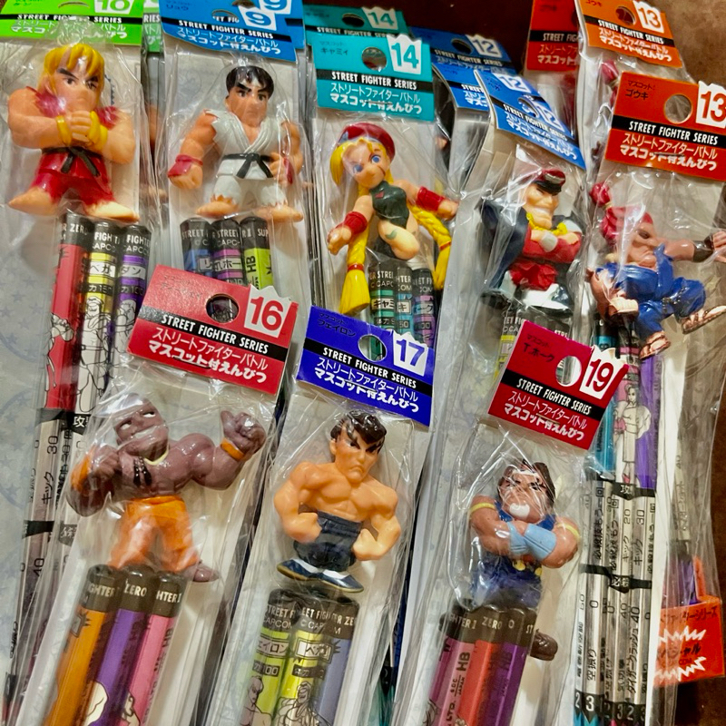 Street Fighter figure mini doll pencil set rare capcom made in Japan ...
