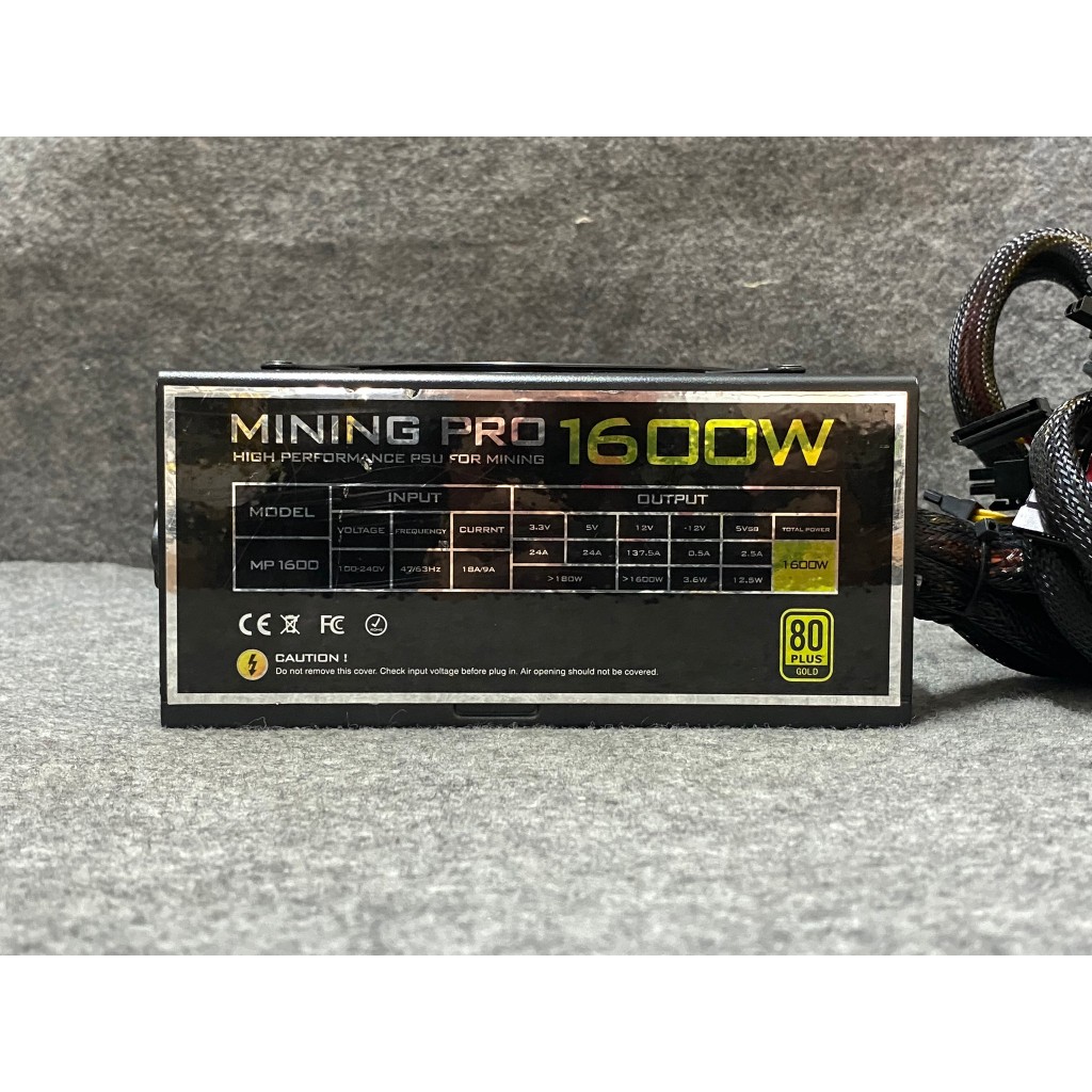 POWER PSU MINING PRO 1600W +80 PLUS GOLD สินค้ามือสอง ใช้งานได้ปกติ มีประกันร้าน 14 วัน MAXCOM ...