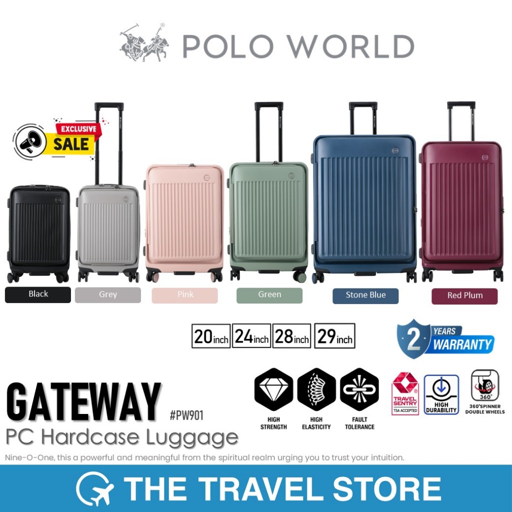 POLO WORLD PW901 Gateway PC Hardcase Luggage กระเป๋าเดินทาง โปโลเวิล์ด ...