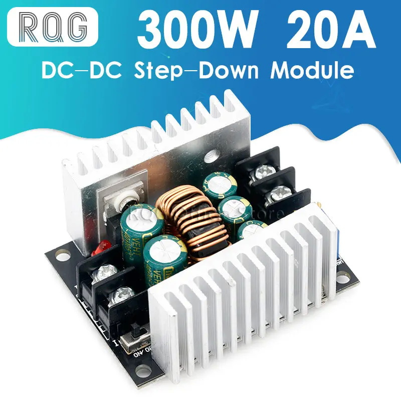 300W 20A High-power synchronous rectifier continuously adjustable step-down CC/CV power supply ...