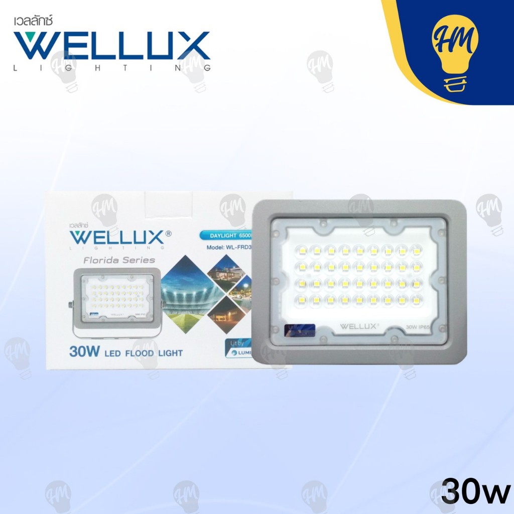 Wellux สปอร์ตไลท์ LED 30w. 50w. 100w. แสงขาว (รุ่น Florida Series) โคมไฟสปอร์ตไลท์ LED โคมไฟฟลัด ...