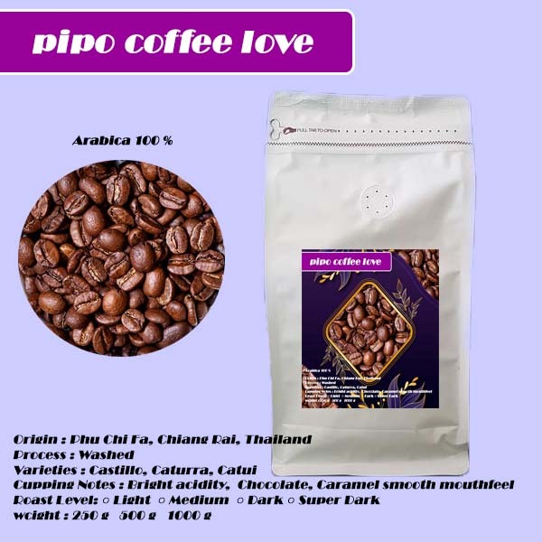 เมล็ดกาแฟคั่ว pipo coffee love | Shopee Thailand