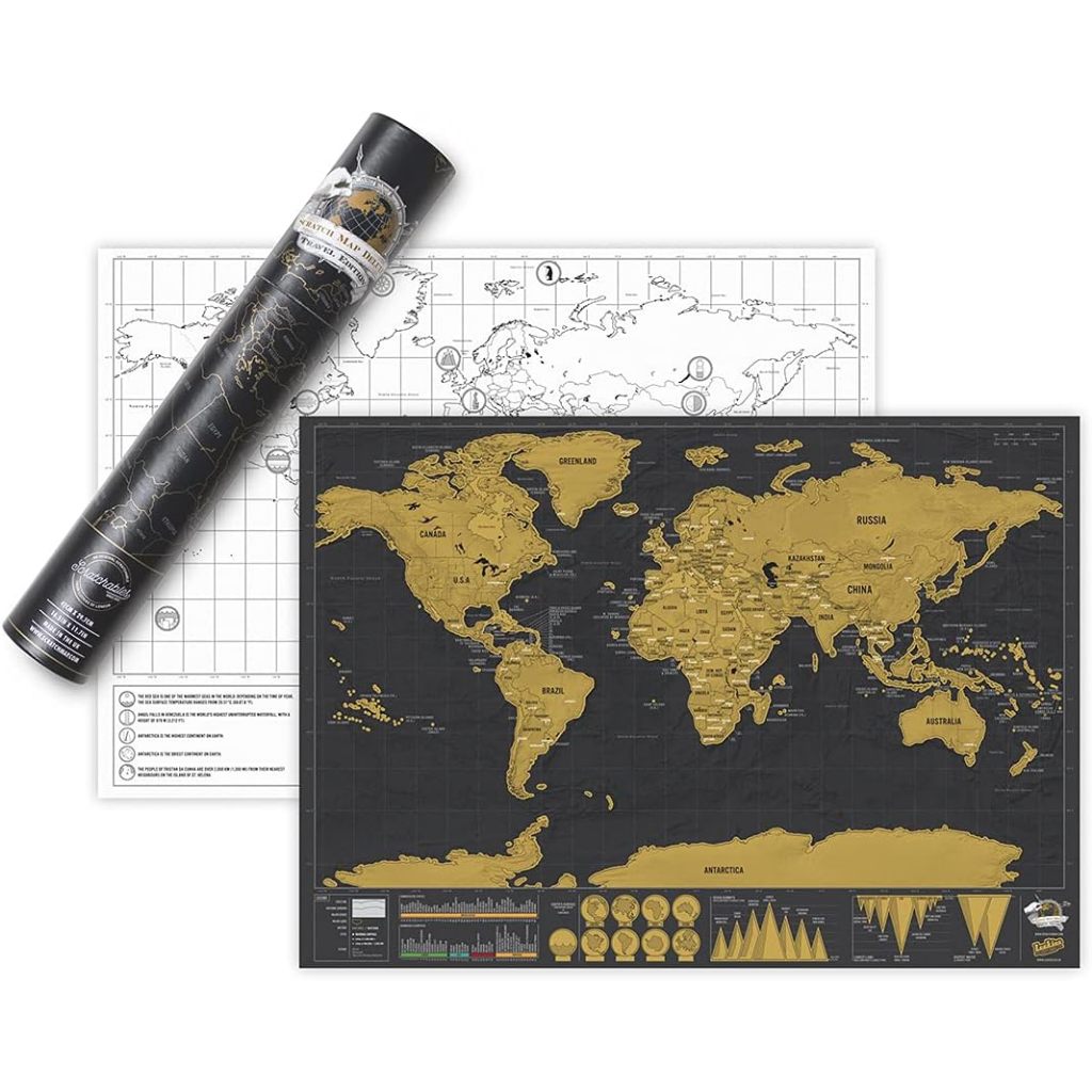 Scratch Off World Map Mini Deluxe | Shopee Thailand