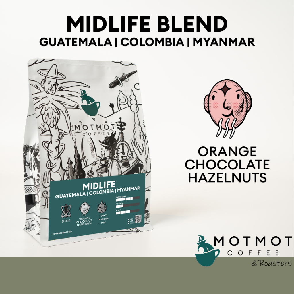 Midlife Blend เมล็ดกาแฟเบลน คั่วกลาง โทน Orange Chocolate Balance ...