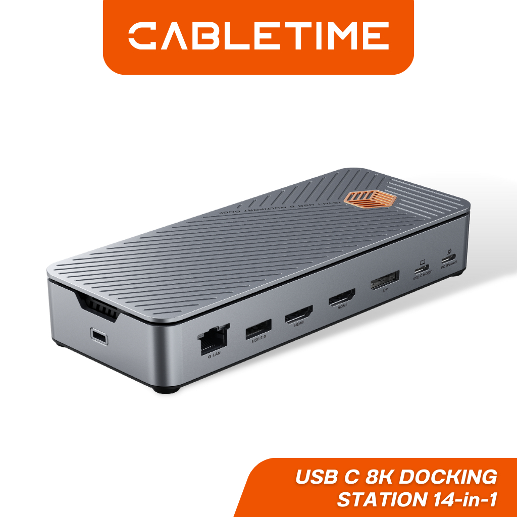 CABLETIME USB C 8K DOCKING STATION 14-in-1 | Shopee Thailand
