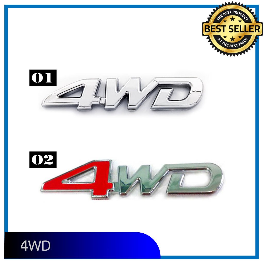 4WD LOGO 4WD โลโก้ พลาสติก ABS ตัวอักษรโลโก้ ติดรถ 4WD Toyota โตโยต้า ...