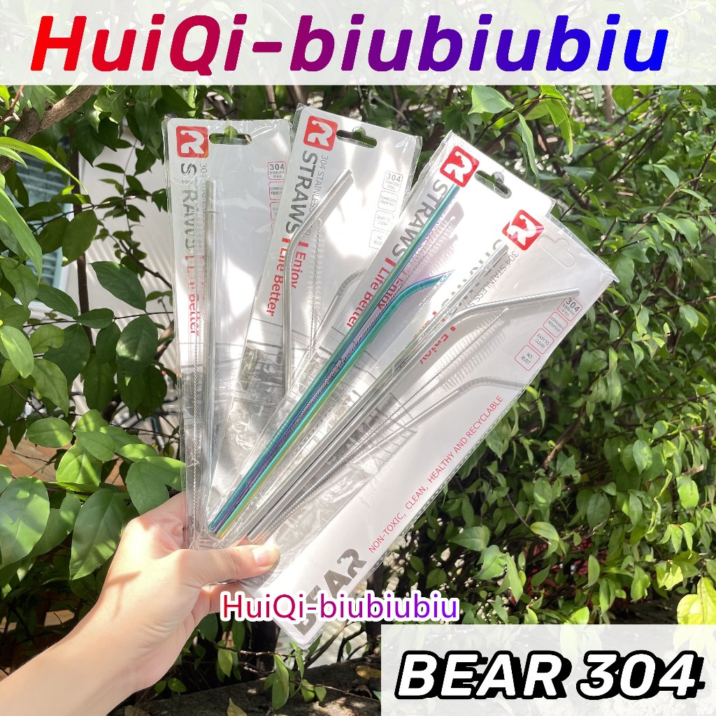 【COD】BEAR ฟางถ้วยแก้วสแตนเลส 304 พร้อมแปรงไม่เป็นสนิม เหมาะสำหรับหลอด ...