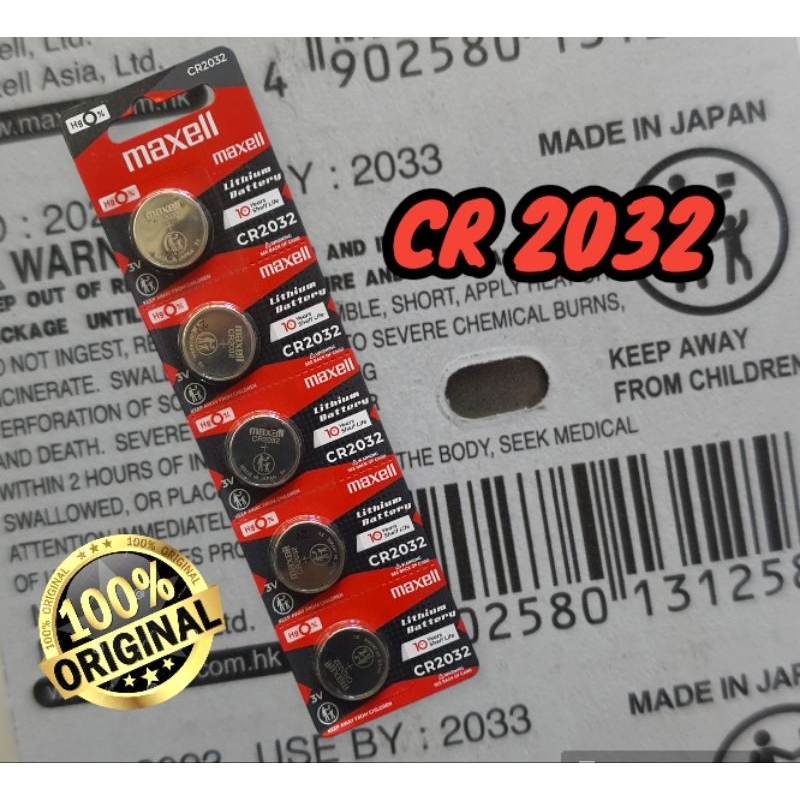[2032 Max / 5 ก้อน] ถ่าน maxell CR 2032 (3V) Lithium Battery | Shopee ...
