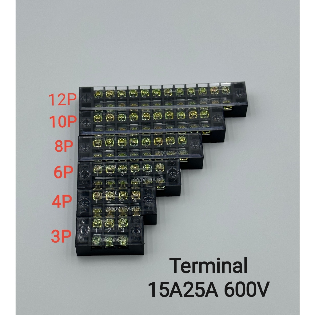 เทอร์มินอล 15A 600V Terminal มีให้เลือกหลายขนาด 3P 4P 6P 8P 10P 12P | Shopee Thailand