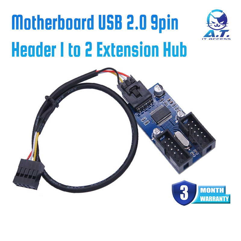 Motherboard USB 2.0 9pin Header 1 to 2 Extension Hub Splitter Adapter ...