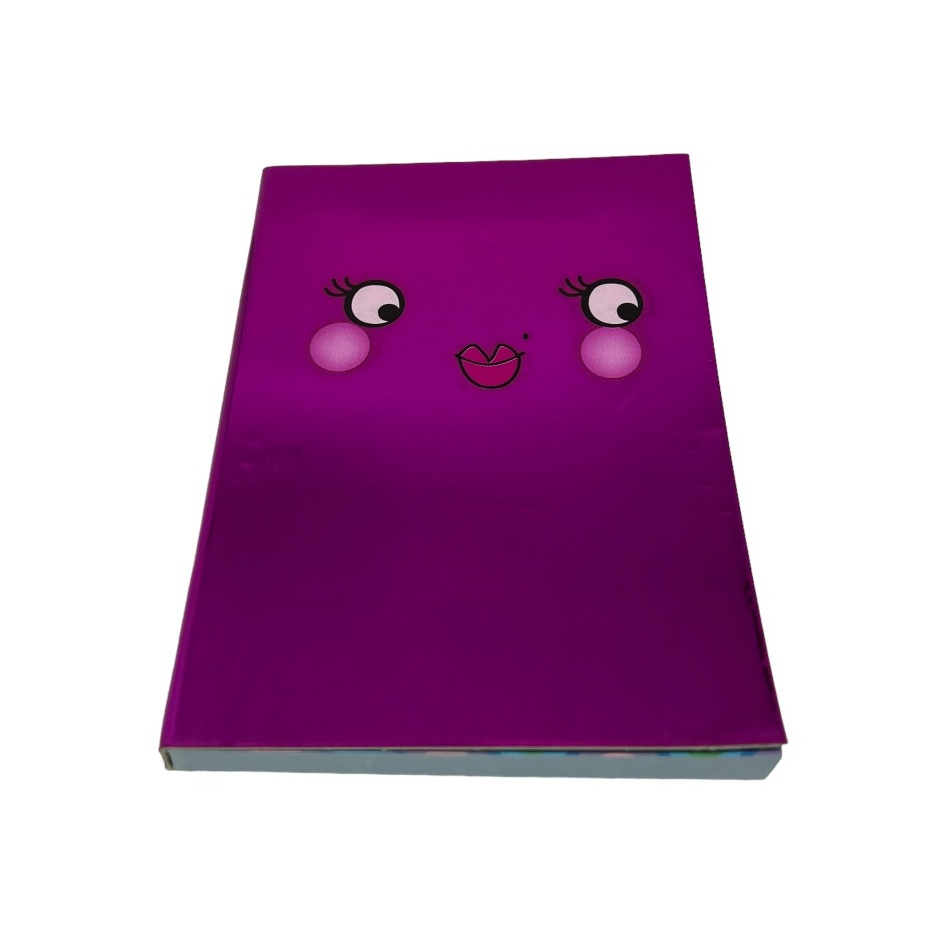 สมุดโน๊ต Paperchase ขนาด A6 ลายสีรุ้ง ปกชมพูโฮโลแกรมวิบวับ PU PINK FACE ...