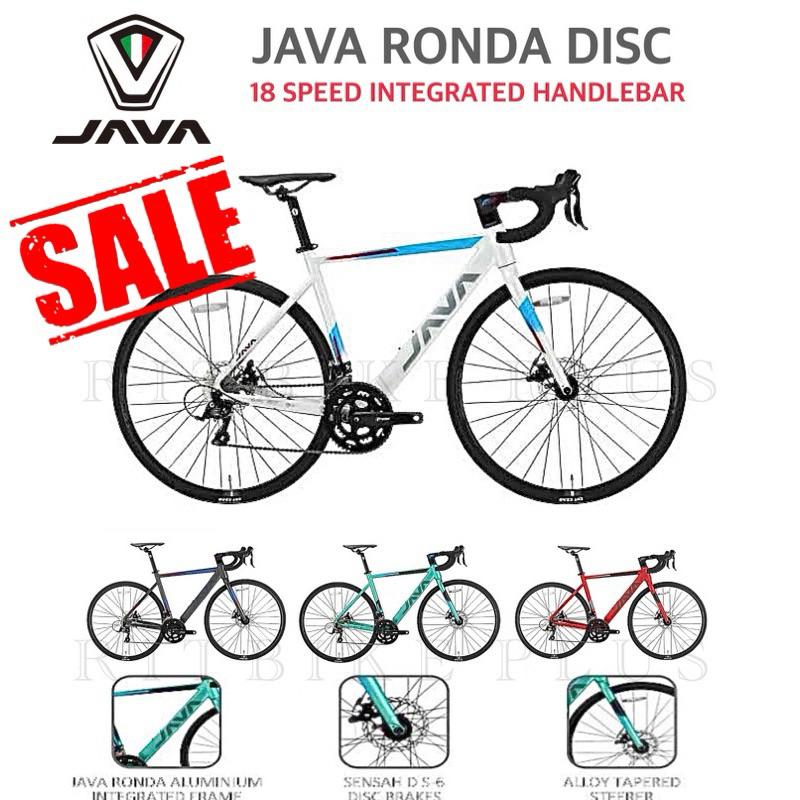 (โค๊ดส่วนลด) จักรยานเสือหมอบ JAVA RONDA Disc 18sp.เฟรมอลูซ่อนสาย แฮนด์ ...