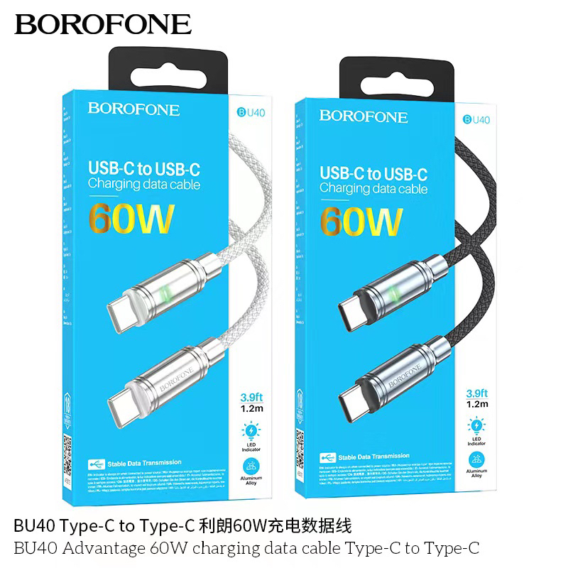 【ของแท้100% 】Borofone BU40 สายชาร์จชาร์จเร็ว เหมาะสำหรับ USB-A To C,USB ...