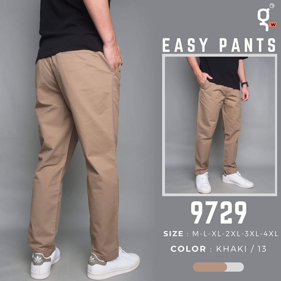 GOODWIN - 9729 EASY PANTS กางเกงขายาว ผู้ชาย ผ้าคอตต้อน100% เอวยืดมีเชือกผูก | Shopee Thailand