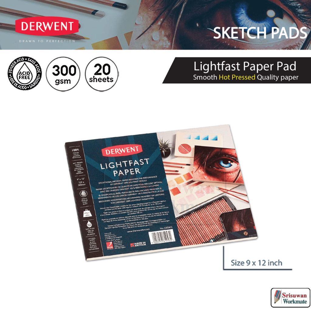 DERWENT LIGHTFAST Paper Pad 300gsm สมุดกระดาษ 300 แกรม 100 ปี Guarantee ...