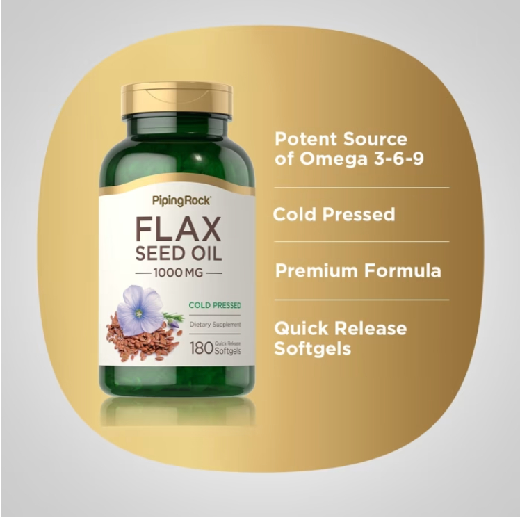 Piping Rock Flaxseed Oil 1000 mg 180 Softgels | Shopee Thailand