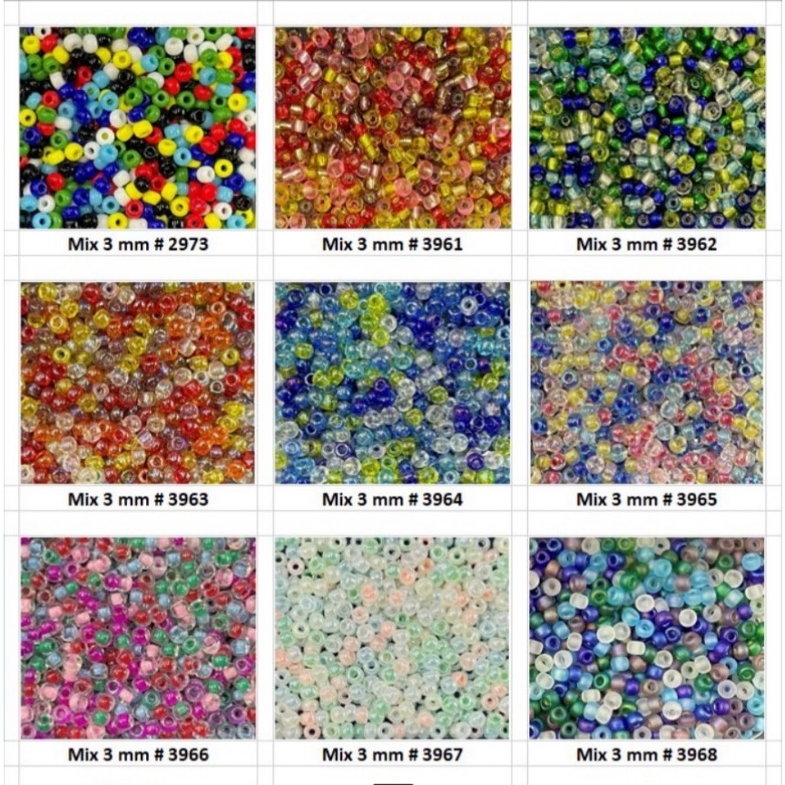 Mix 8/0 (3mm) ลูกปัดแก้ว Miyuki เม็ดบีด เม็ดทราย Seed Beads (MIX Beads คละรวมสี) | Shopee Thailand