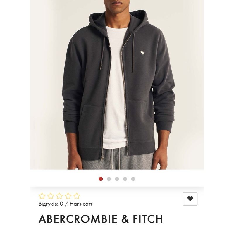 Abercrombie & Fitch essential icon full-zip hoodie เสื้อคลุมแบบมีฮู้ด ...