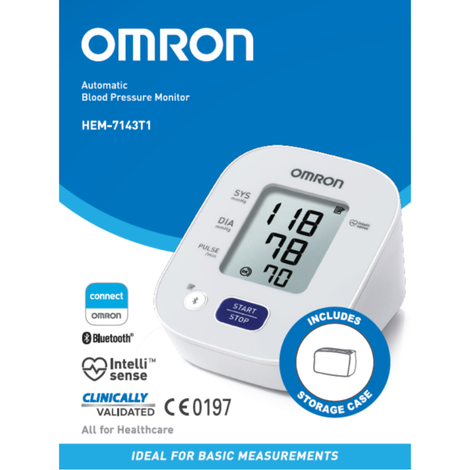 Omron เครื่องวัดความดันโลหิต รุ่น HEM-7143T ของแท้รับประกันศูนย์ 5 ปี ( แถมฟรี Adapter ...