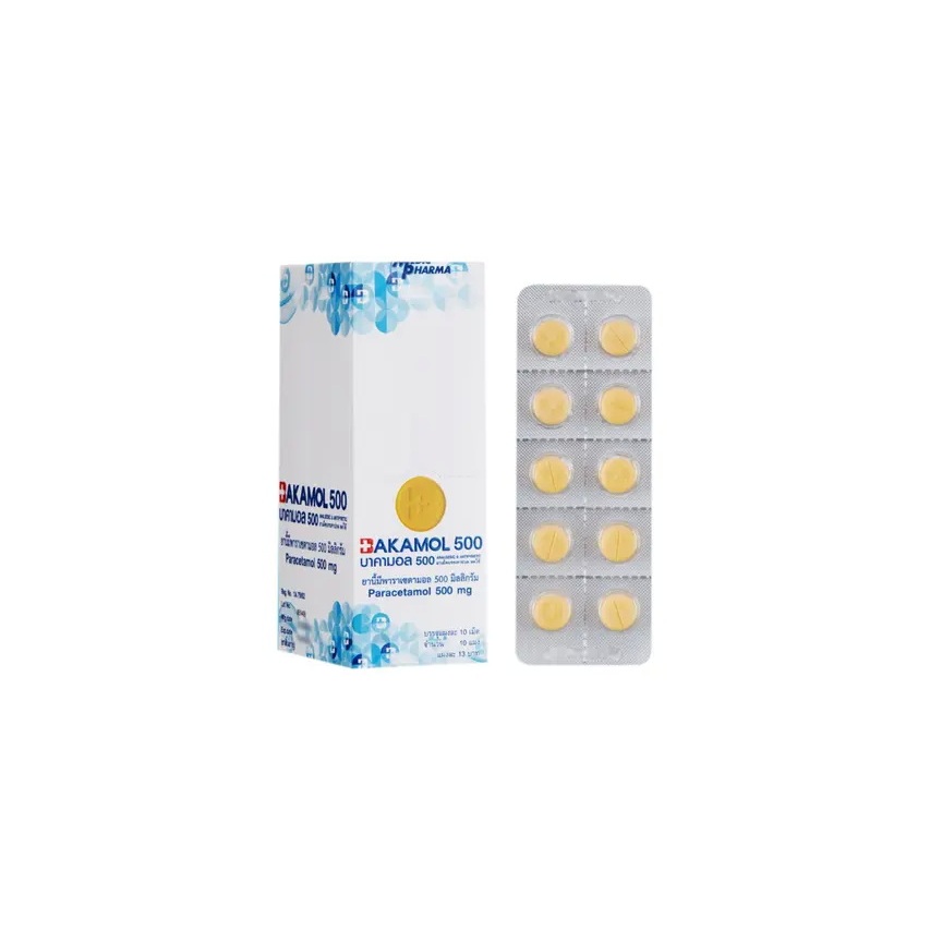 BAKAMOL กล่องเล็ก 10แผง แผงละ 10 เม็ด บาคามอล 500mg. พาราเซตามอล แก้ปวด ...