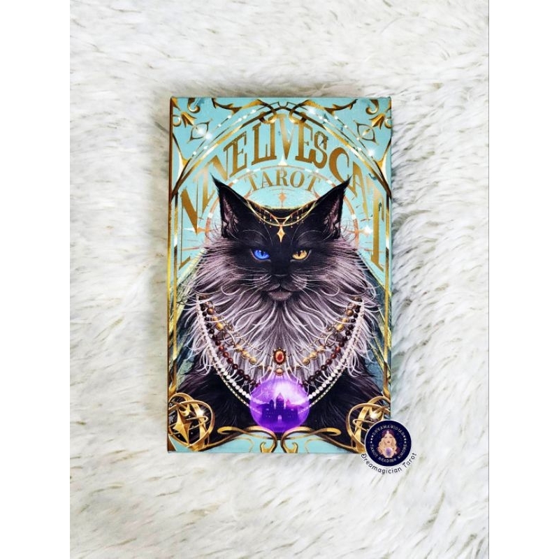 Nine Lives Cat Tarot ไพ่ยิปซีแท้ขอบสีฟ้าสะท้อนแสง ไพ่แท้ลดราคา ไพ่ยิปซี ...