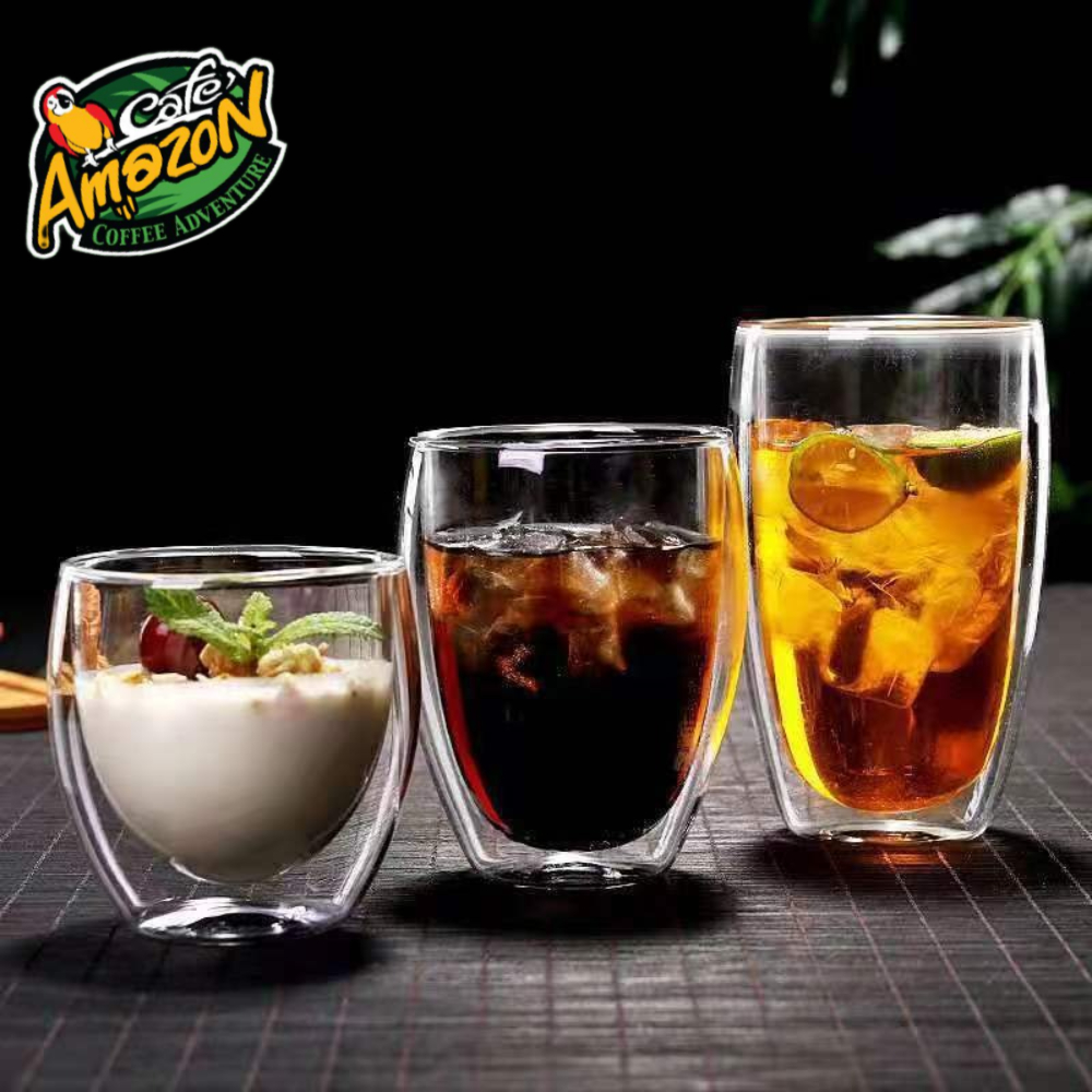 [St.Coco Cafe]แก้วสองชั้น ขนาด 250-450 ml สวยงาม ทนทาน กันความร้อน ใส่ ...