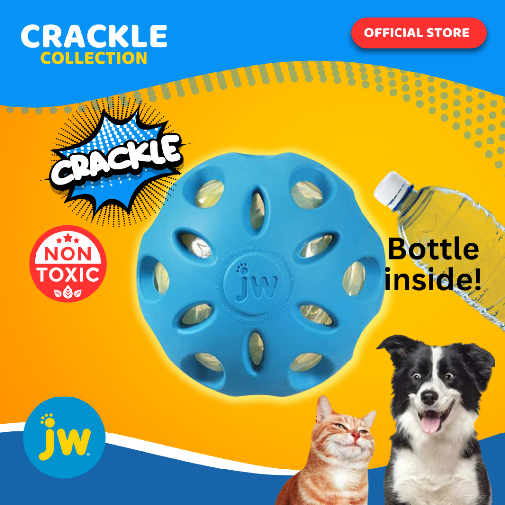 JW: Crackle Heads Crackle Ball Dog Toy บอลยางทนทาน กลิ่นวานิลา สอดไส้ ...