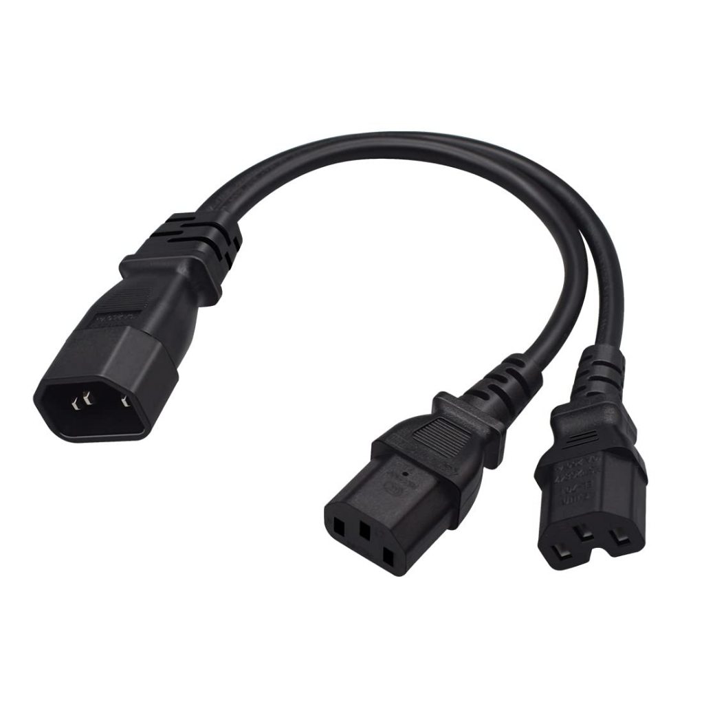 Toptekits C14 to C13+C15 Y Splitter Power Plug Cord,Single IEC 320 C14 ...