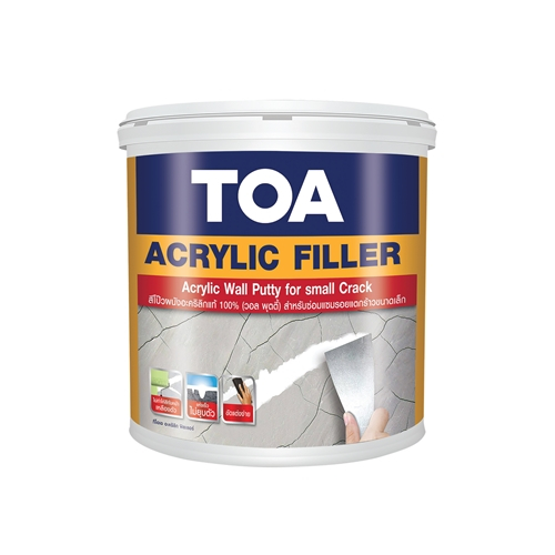 TOA Acrylic Filler สีโป๊วผนัง (1 กล.) ทีโอเอ อะคริลิก ฟิลเลอร์ อุดโป๊ว ...