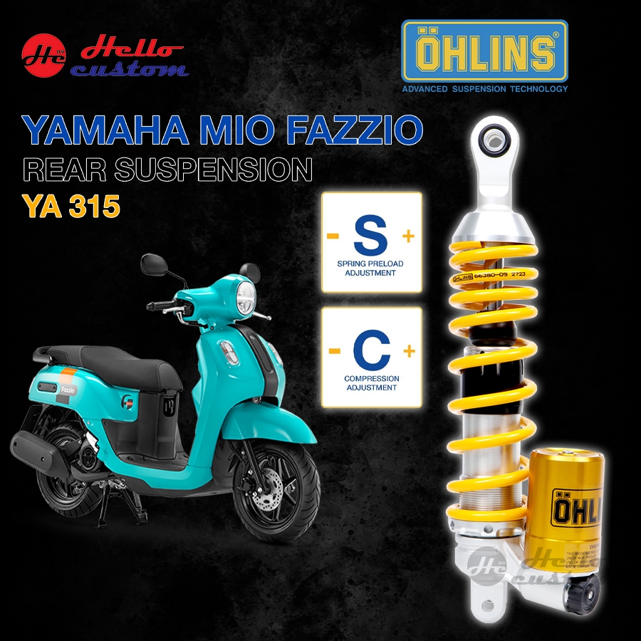 (ลด20% ใส่โค้ด 20DDCCB) โช๊คหลัง Ohlins YA315 Yamaha Fazzio ปี 2023 ...