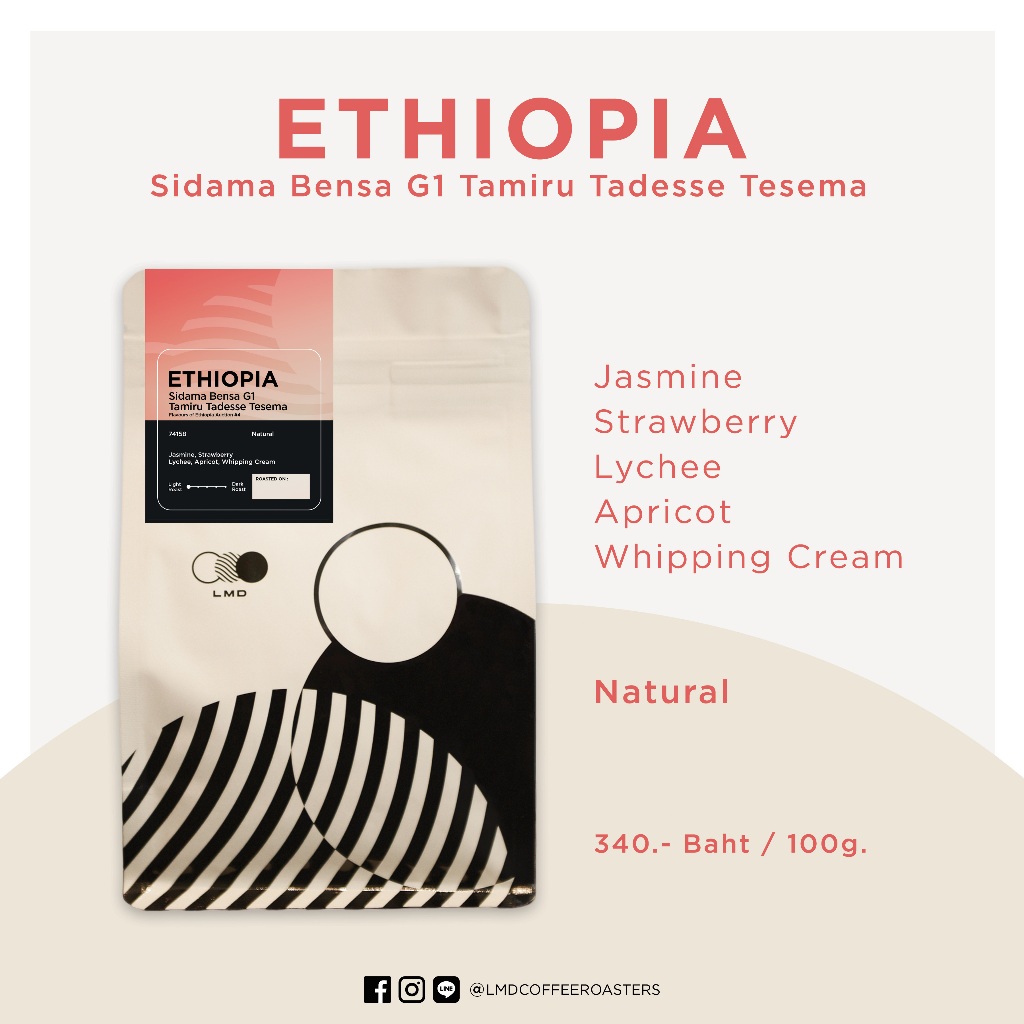 เมล็ดกาแฟคั่วอ่อน Ethiopia Sidama Bensa G1 Tamiru Tadesse Tesema (100g ...