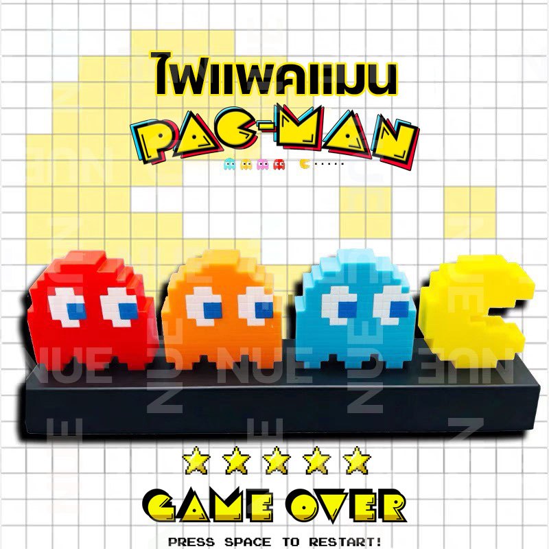 พร้อมส่ง 🎮 ไฟไอคอน PACMAN ไฟเปลี่ยนตามเสียง | Shopee Thailand