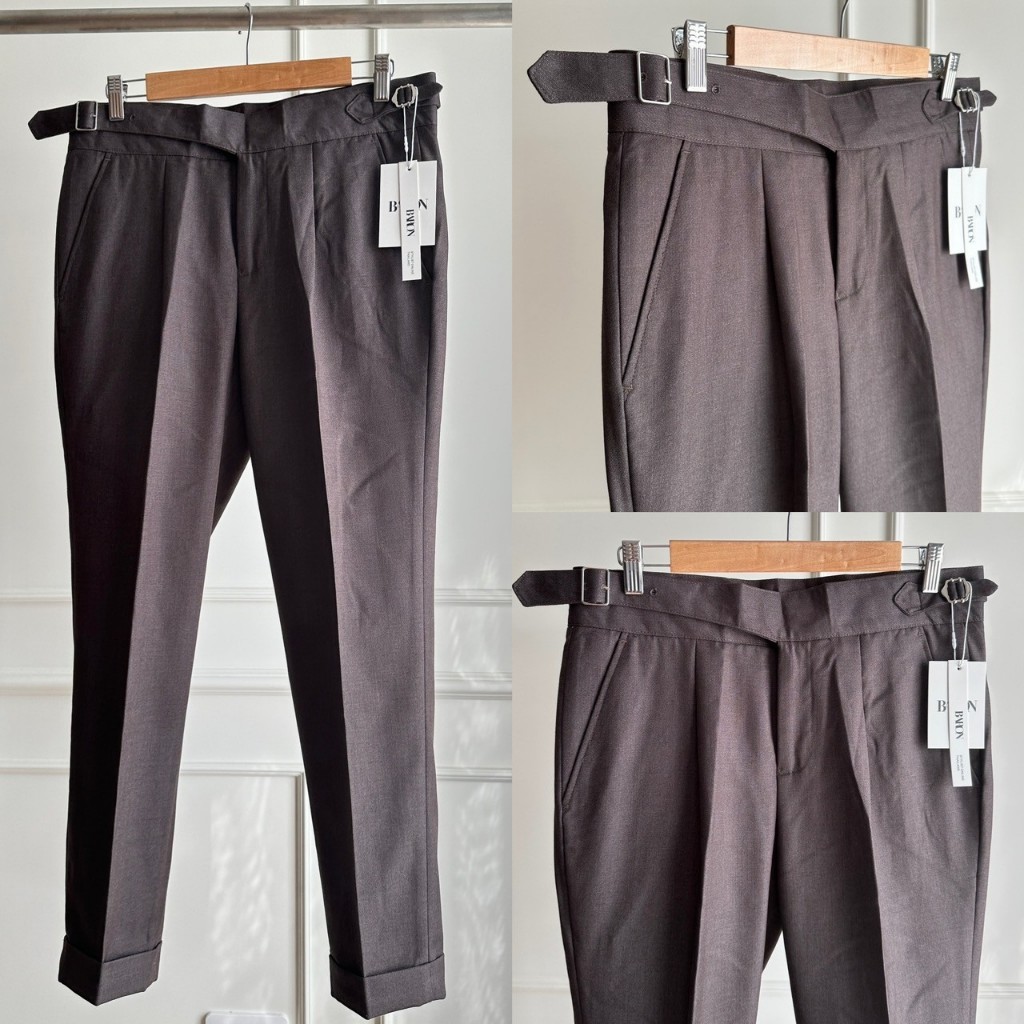 BARON THOMAS Trousers [Signature series] กางเกงขากระบอกตรงเอวสูง ...
