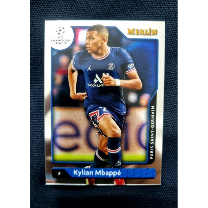 การ์ดนักฟุตบอล Topps Merlin Uefa Champion Leagues 2021 Kylian Mbappe ...